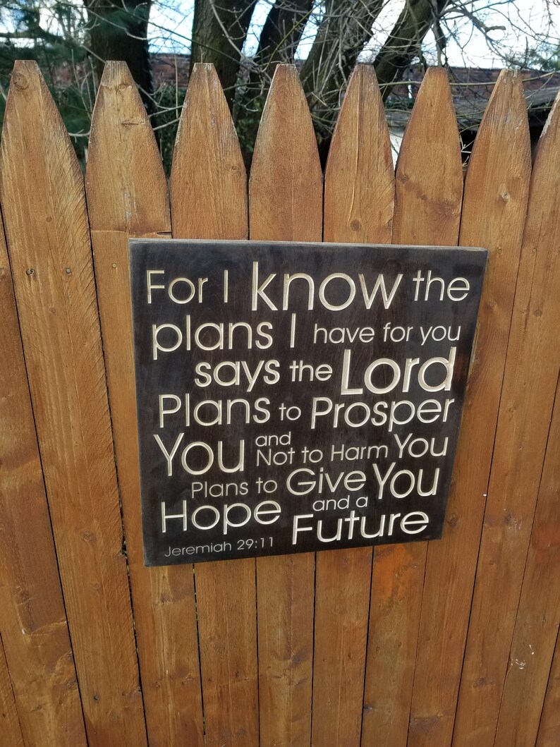 Custom Carved Wooden Sign for I Know the Plans I Have - Etsy
