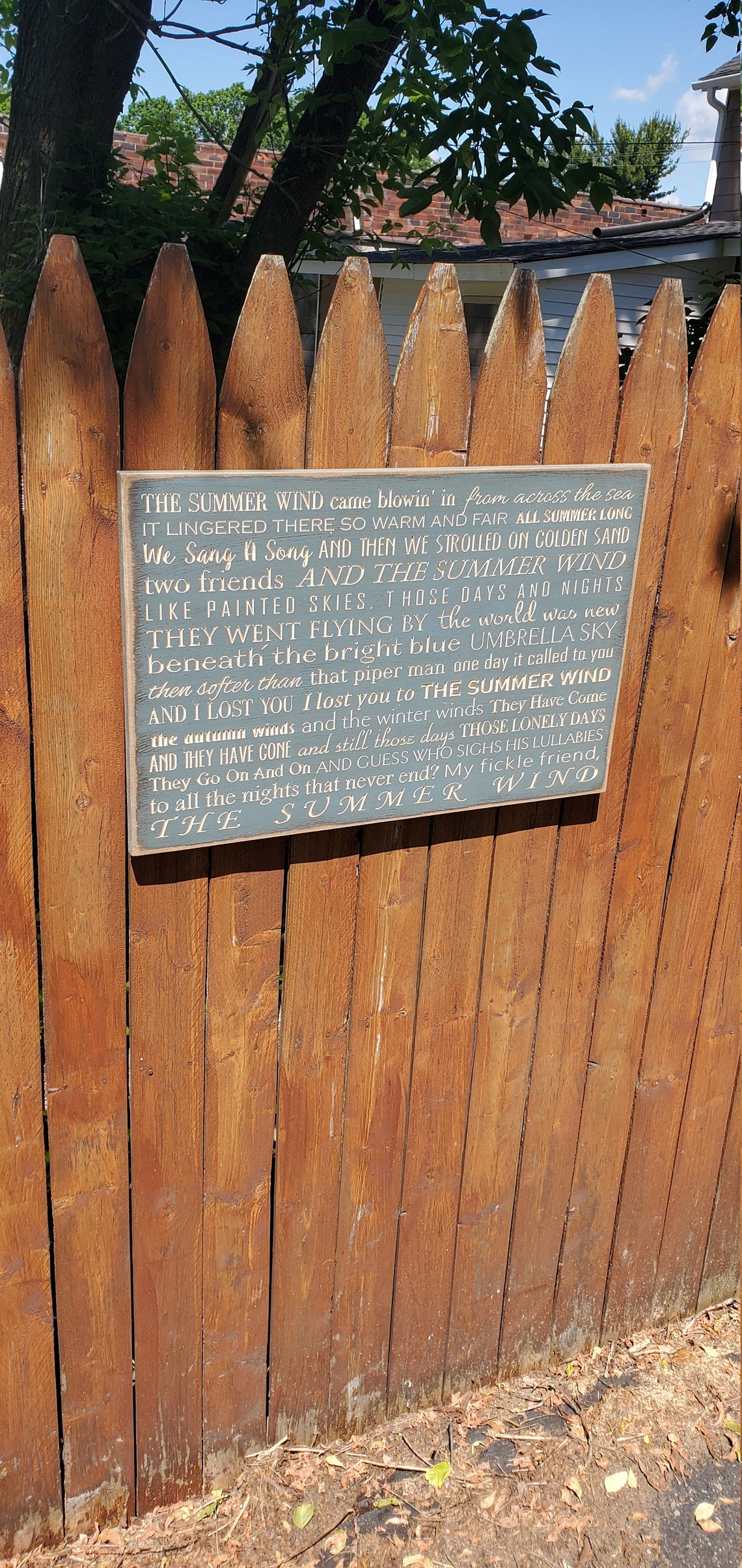 Custom Carved Wooden Sign the Summer Wind Came - Etsy