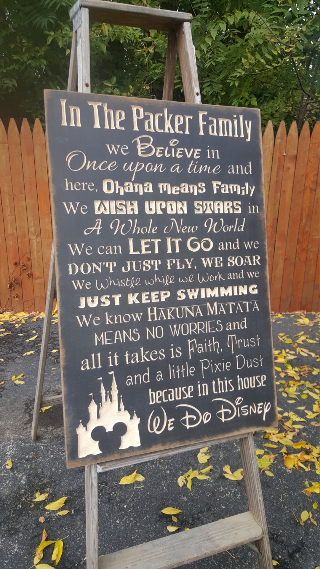 Personalized Carved Wooden Sign - "family, WE DO Disney" - Etsy
