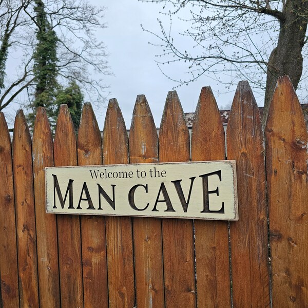 Wooden Welcome to the Man Cave Sign - Etsy