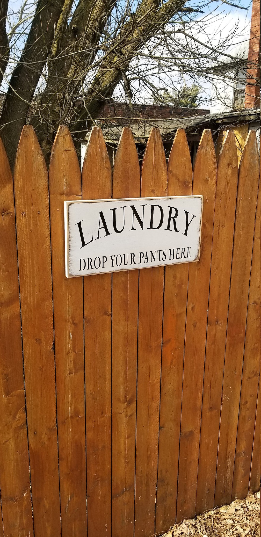 Custom Carved Wooden Sign - "laundry, Drop Your Pants Here" - Etsy