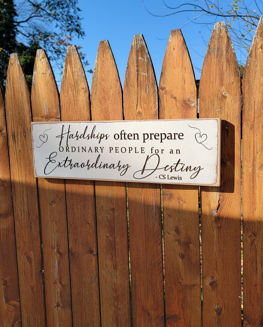 Custom Carved Wooden Sign - "hardships Often Prepare Ordinary People ...