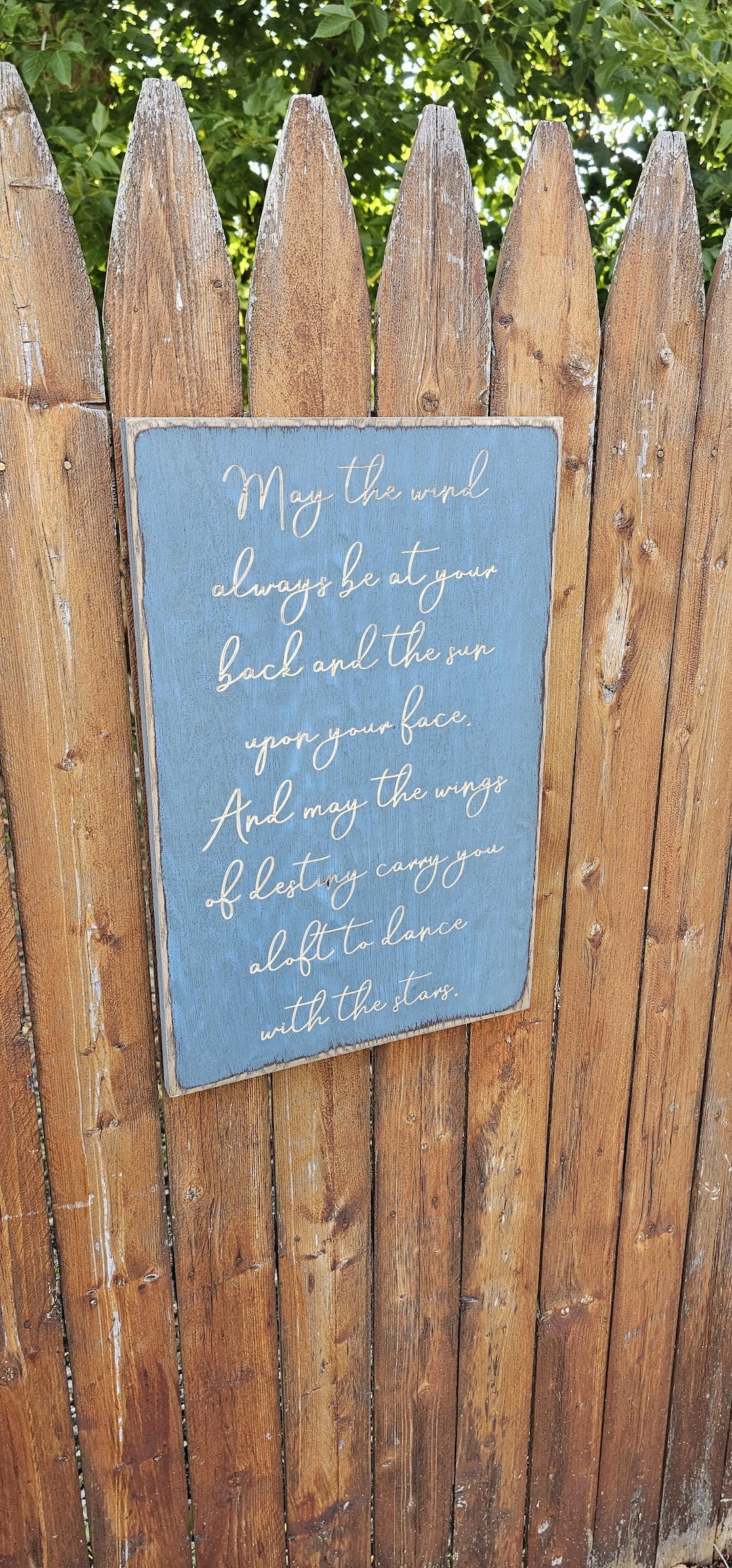 Custom Carved Wooden Sign - "may the Wind Always Be at Your Back, and ...