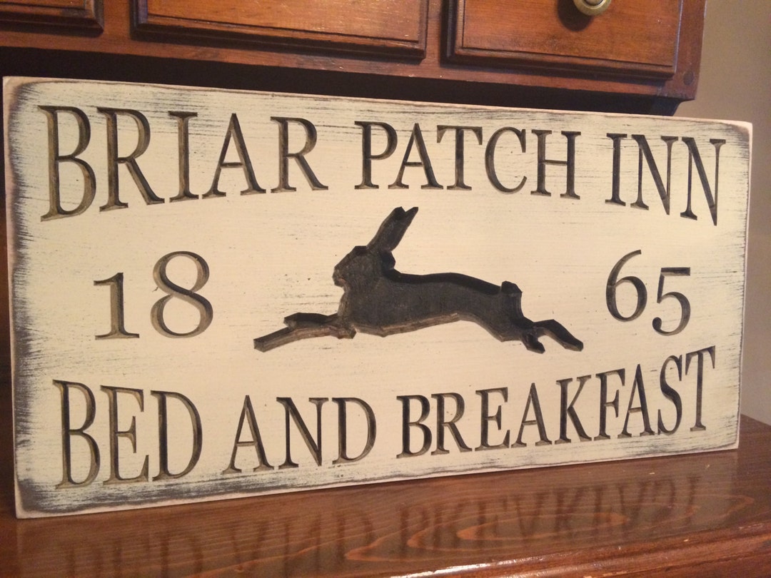 Custom Carved Wooden Sign briar Patch Inn Bed and - Etsy
