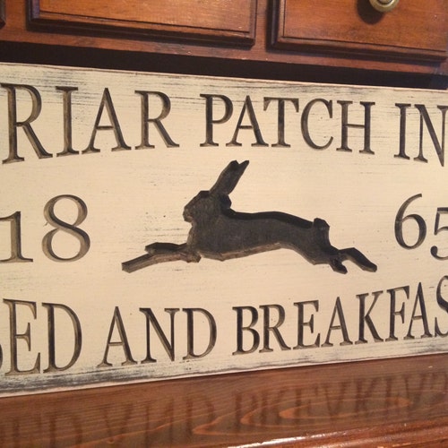 Custom Carved Wooden Sign briar Patch Inn Bed and - Etsy