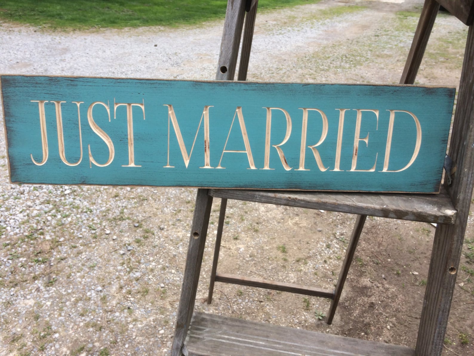 Custom Carved Wooden Sign just Married - Etsy