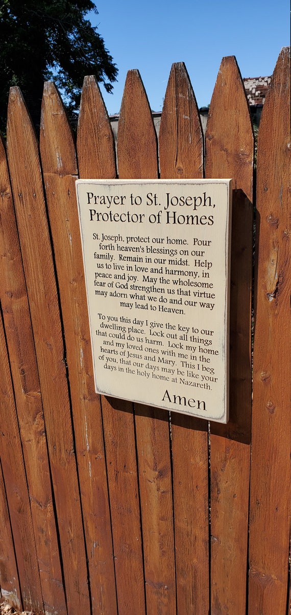 Custom Carved Wooden Sign prayer to St. Joseph | Etsy