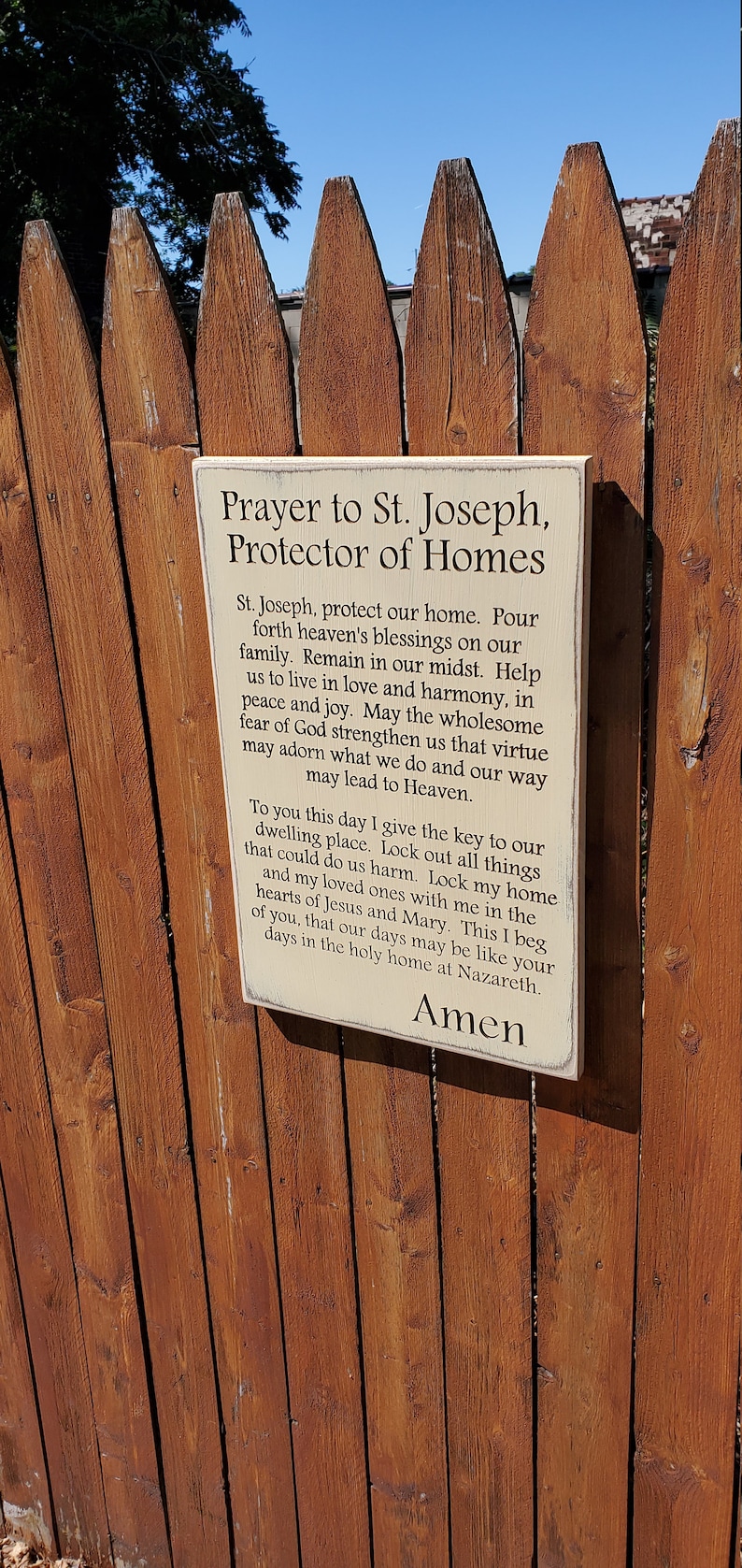 Custom Carved Wooden Sign prayer to St. Joseph | Etsy