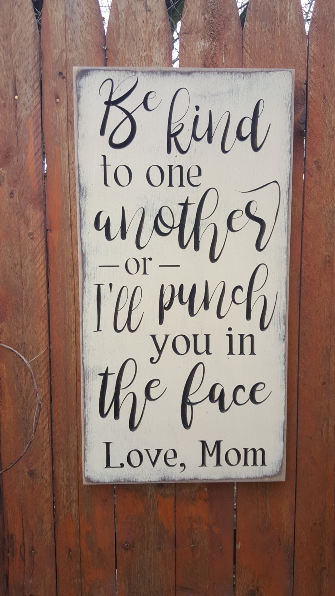 Custom Carved Wooden Sign be Kind to One Another or | Etsy