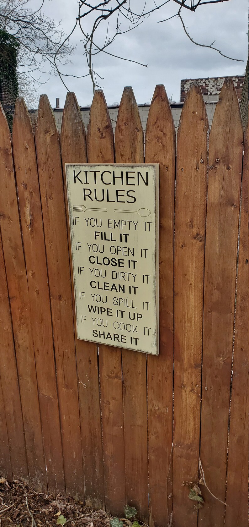 Custom Carved Wooden Sign - "kitchen Rules" - Etsy Canada