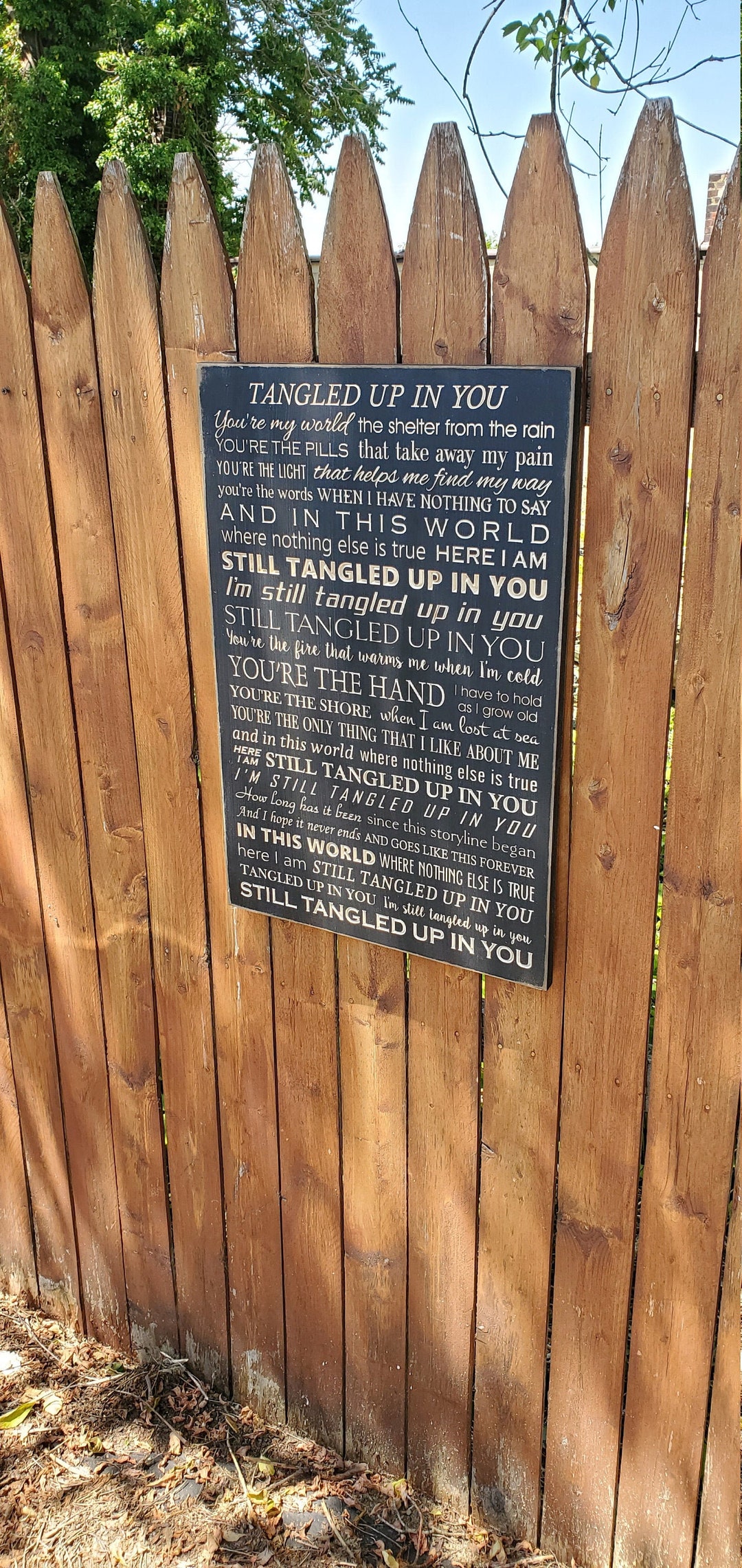 Custom Carved Wooden Sign - "you're My World, the Shelter From the Rain ...