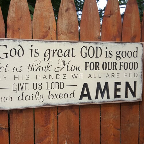 Custom Carved Wooden Sign god is Great God is Good | Etsy