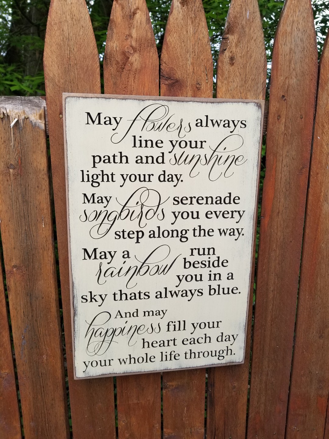 Custom Carved Wooden Sign may Flowers Always Line Your Path and ...