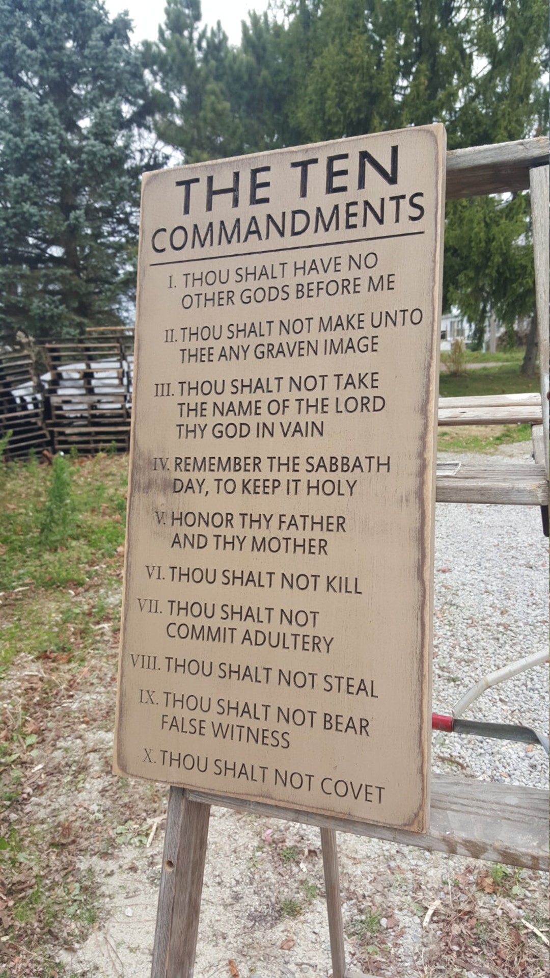 Custom Carved Wooden Sign - "the Ten Commandments " - Etsy