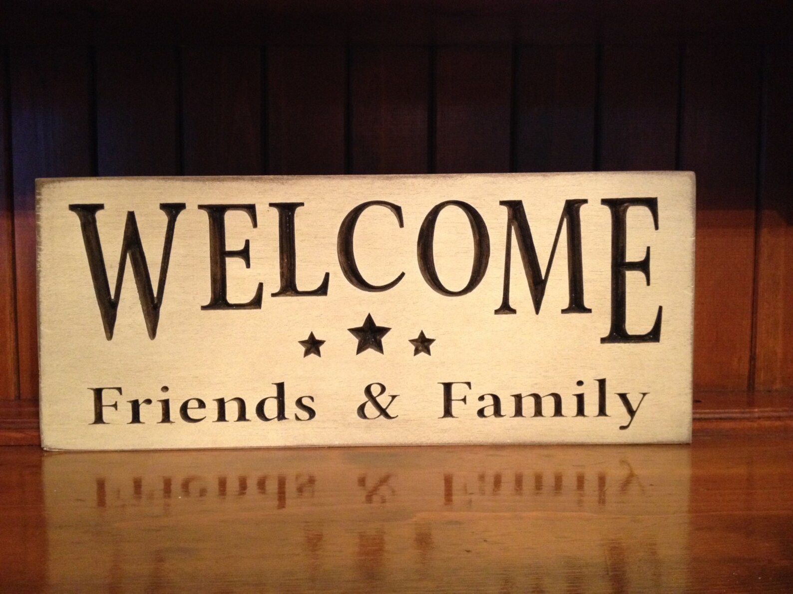 Custom Carved Wooden Sign welcome Friends & | Etsy