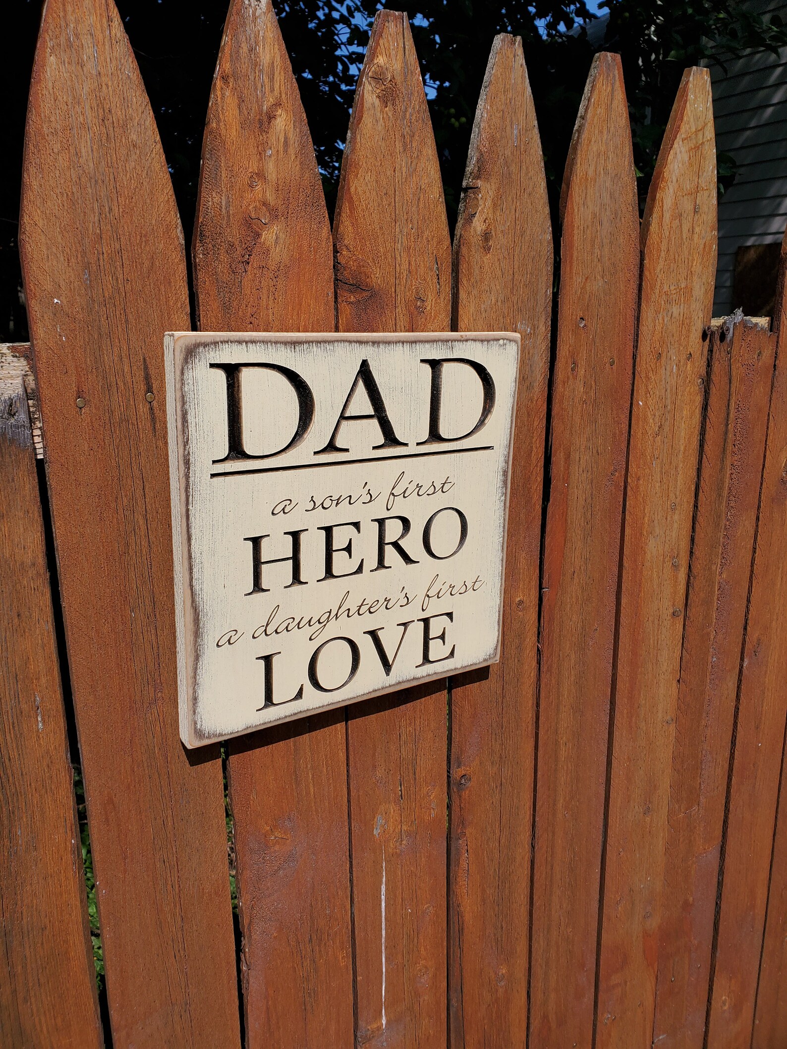 Custom Carved Wooden Sign dad A Sons First Hero A - Etsy