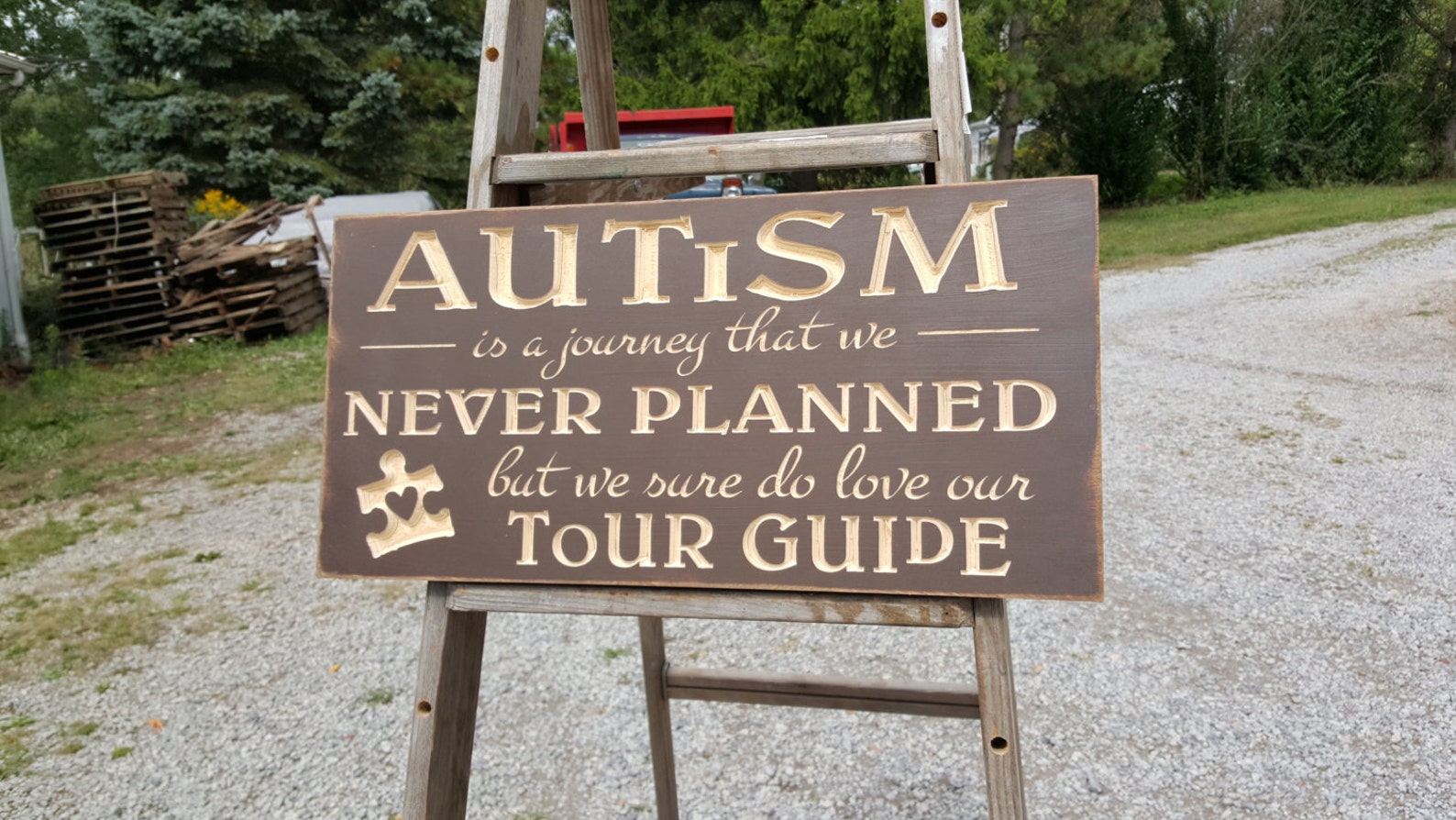 Custom Carved Wooden Sign autism is a Journey That We - Etsy Canada