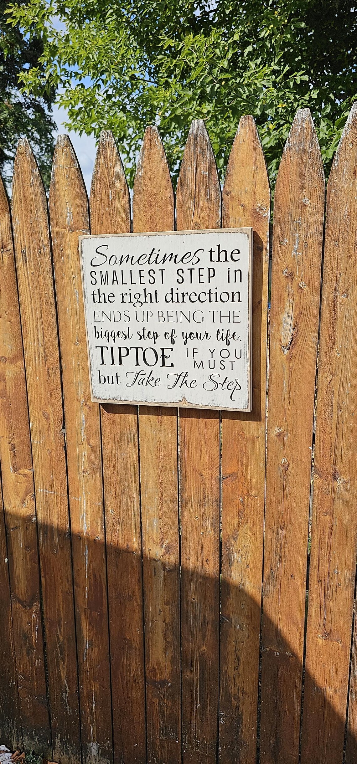 Custom Carved Wooden Sign - "sometimes the Smallest Step in the Right ...