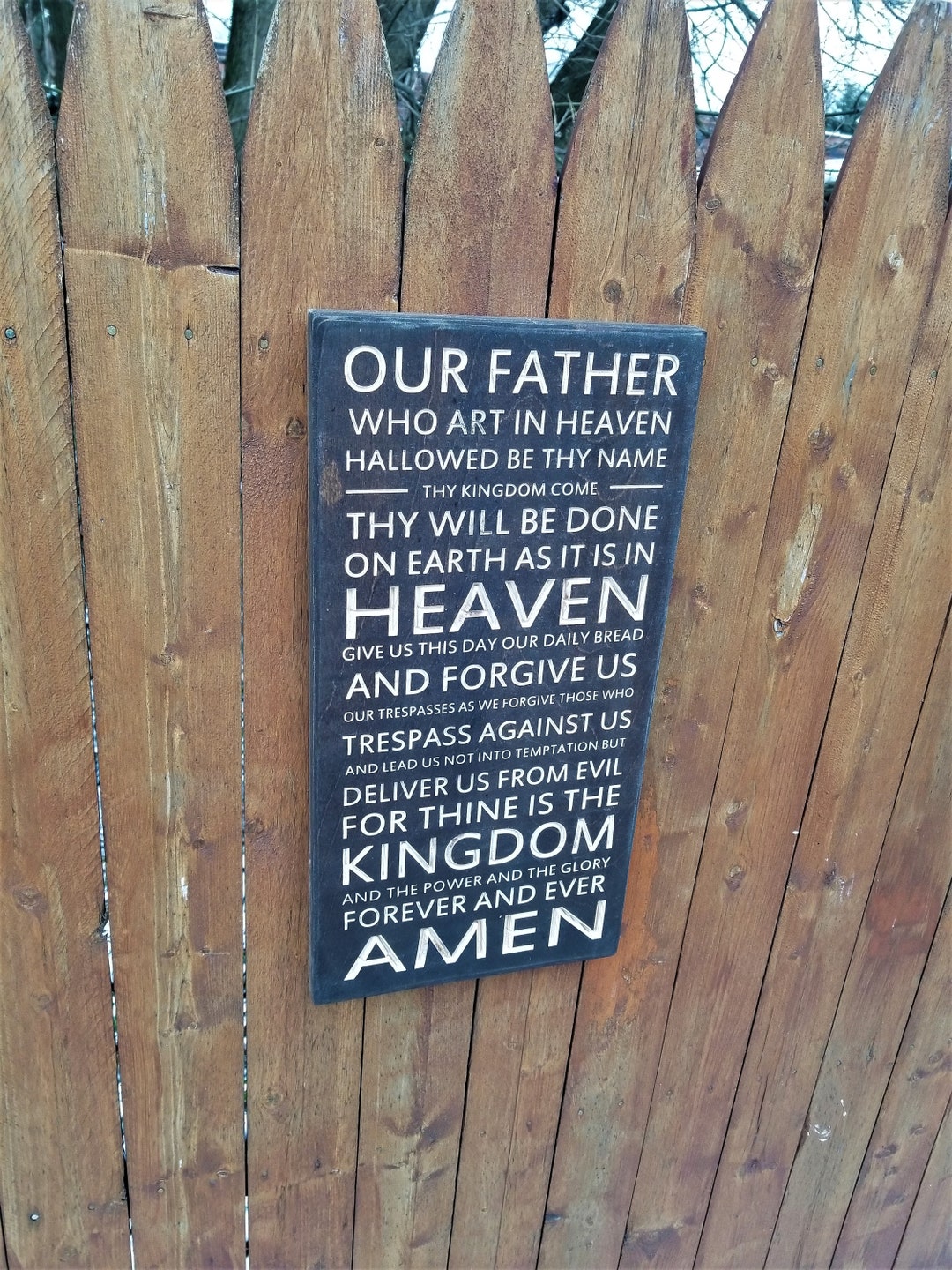 Custom Carved Wooden Sign - "lord's Prayer, Our Father Who Art in ...
