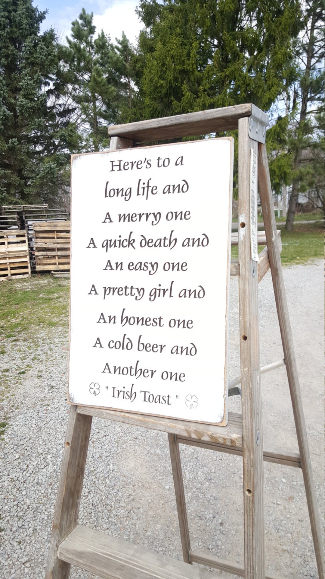 Custom Carved Wooden Sign - "irish Toast ... Here's to A Long Life and ...