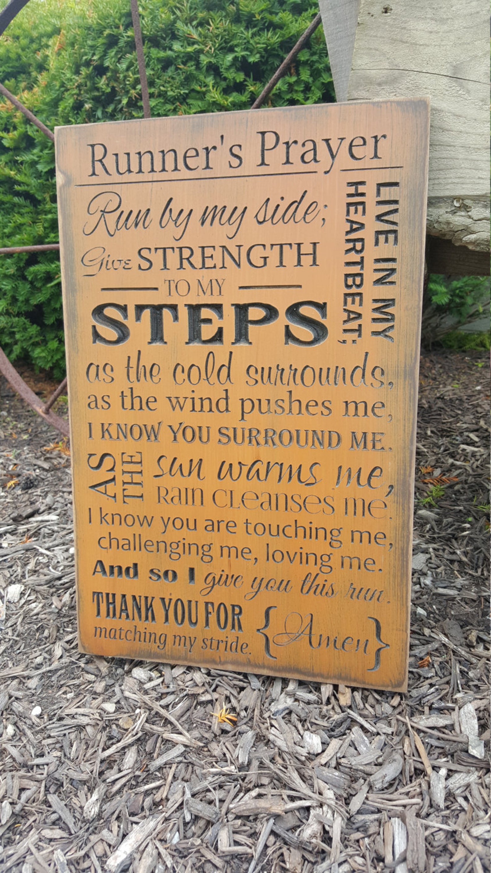 Custom Carved Wooden Sign runner's Prayer - Etsy