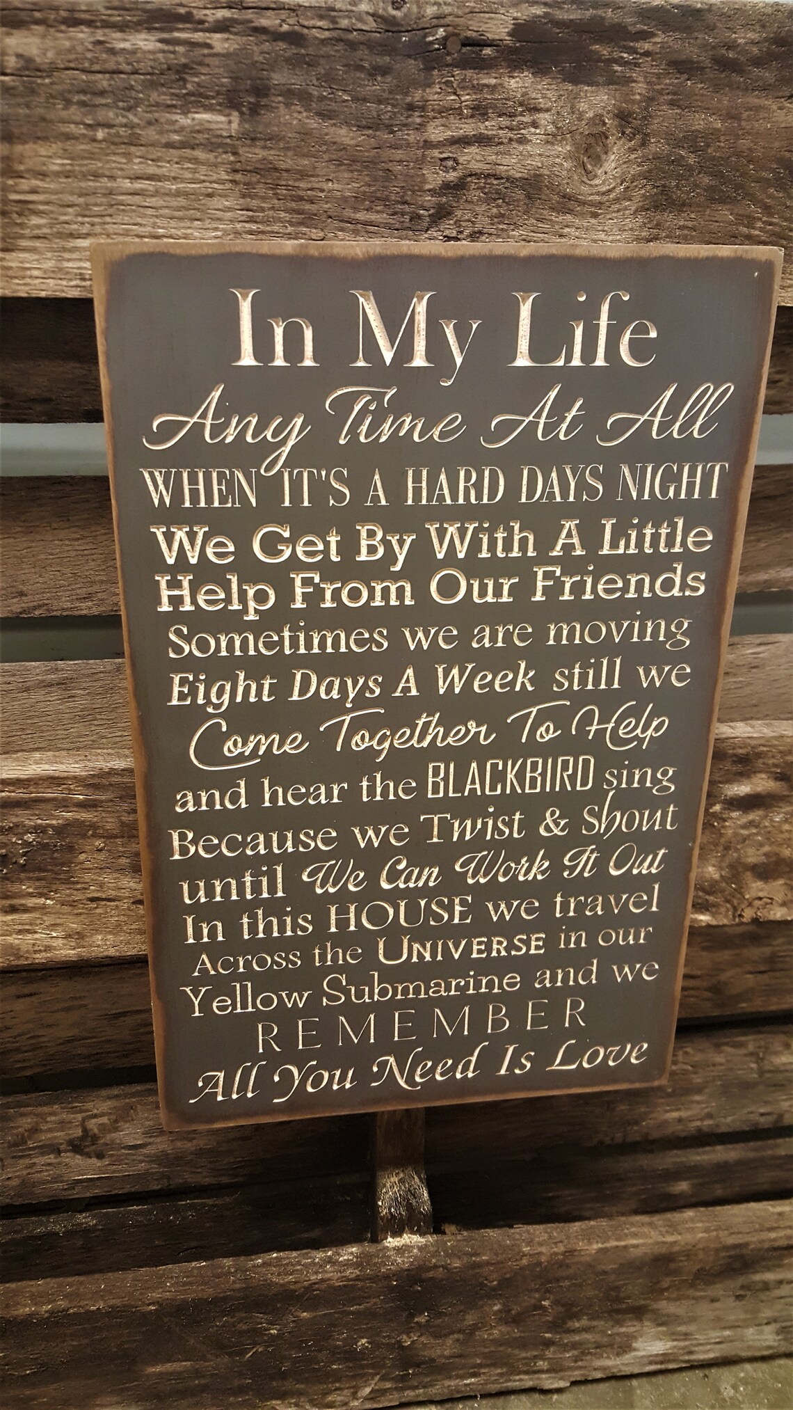 Custom Carved Wooden Sign in My Life Any Time at All - Etsy