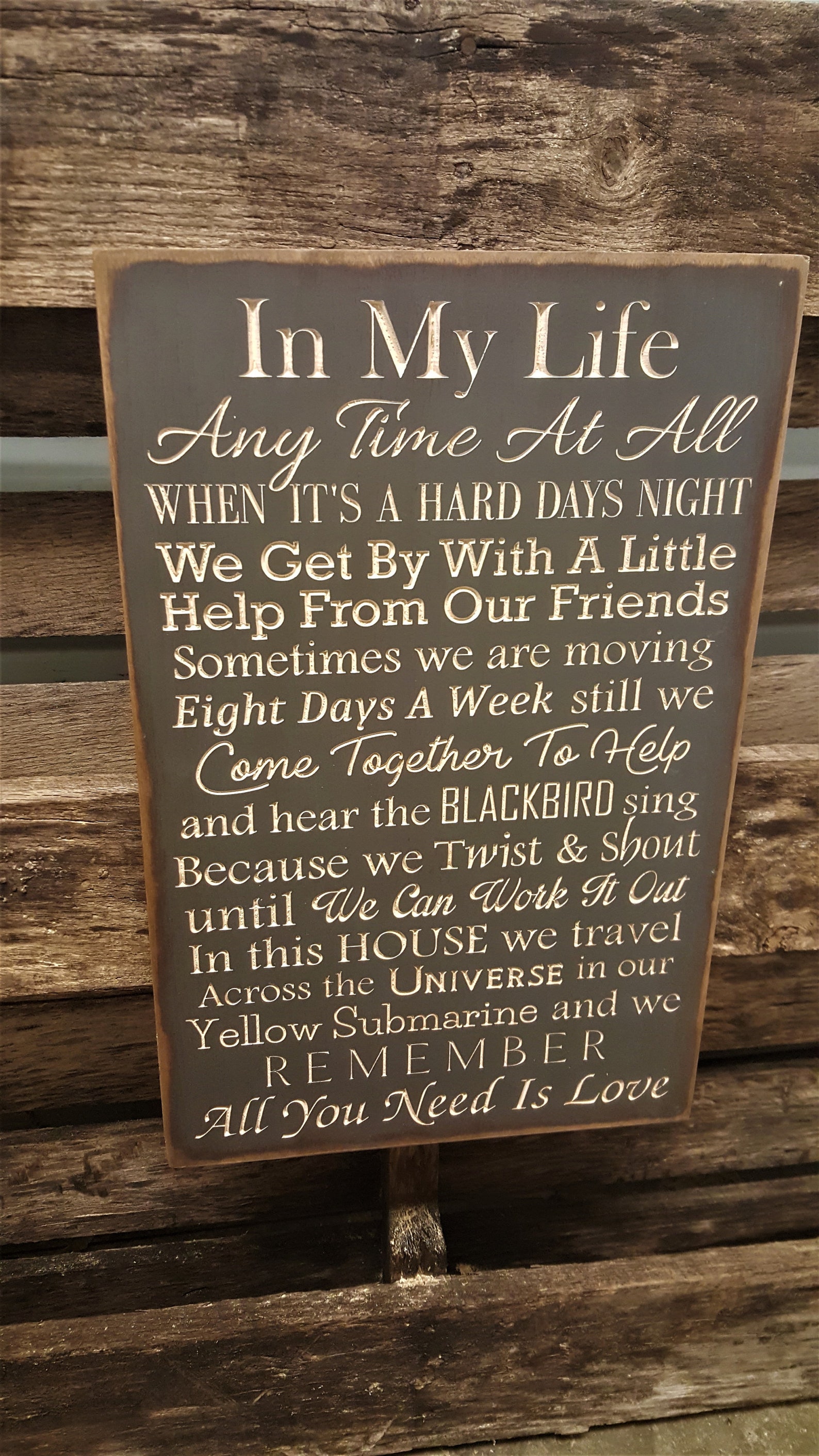 Custom Carved Wooden Sign in My Life Any Time at All - Etsy