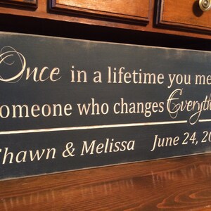 Personalized Carved Wooden Sign - "once in A Lifetime You Meet Someone ...