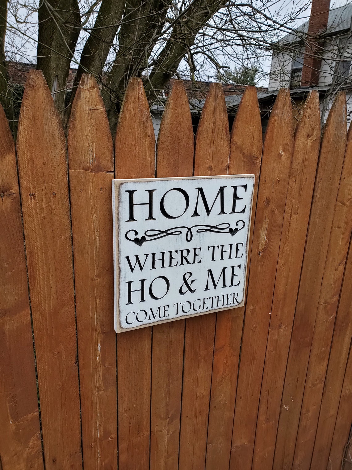 Custom Carved Wooden Sign - "home - Where the HO & ME Come Together" - Etsy
