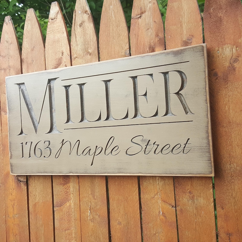 Wooden Address Sign - Etsy