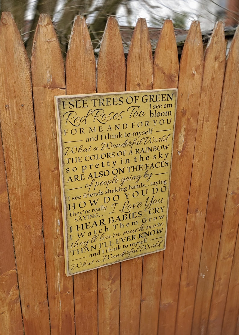 Custom Carved Wooden Sign I see trees of green red | Etsy