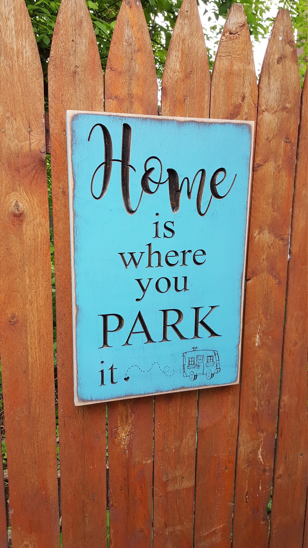 Custom Carved Wooden Sign home is Where You Park - Etsy