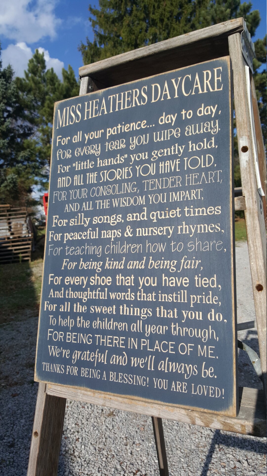 Personalized Custom Carved Wooden Sign - "daycare/childcare" - Etsy