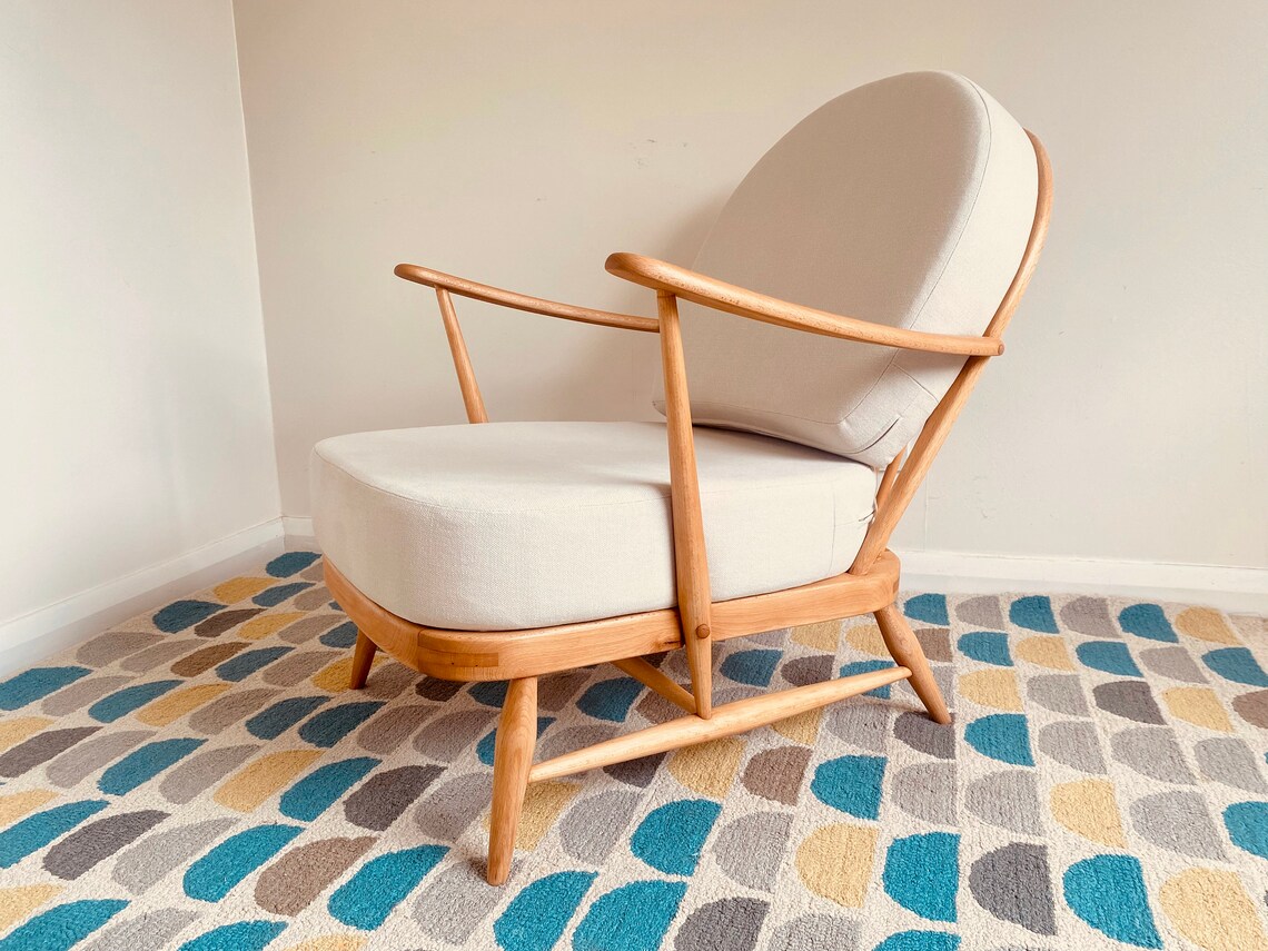 Ercol 203 Armchair Fully Restored Blond Frame With Stone Covers - Etsy UK