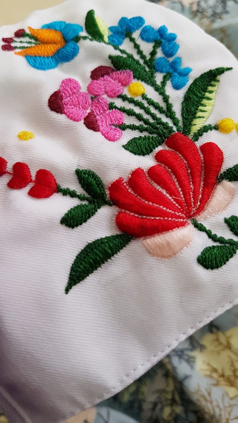 Kalocsai Hungarian Embroidery 3ply Mask - Etsy