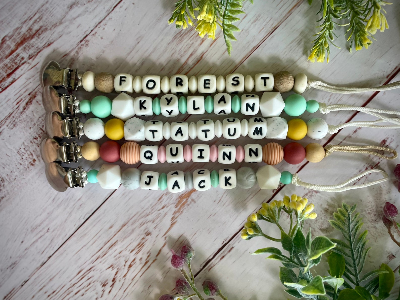Personalized Name Pacifier Clips Custom Pacifier Clips | Etsy