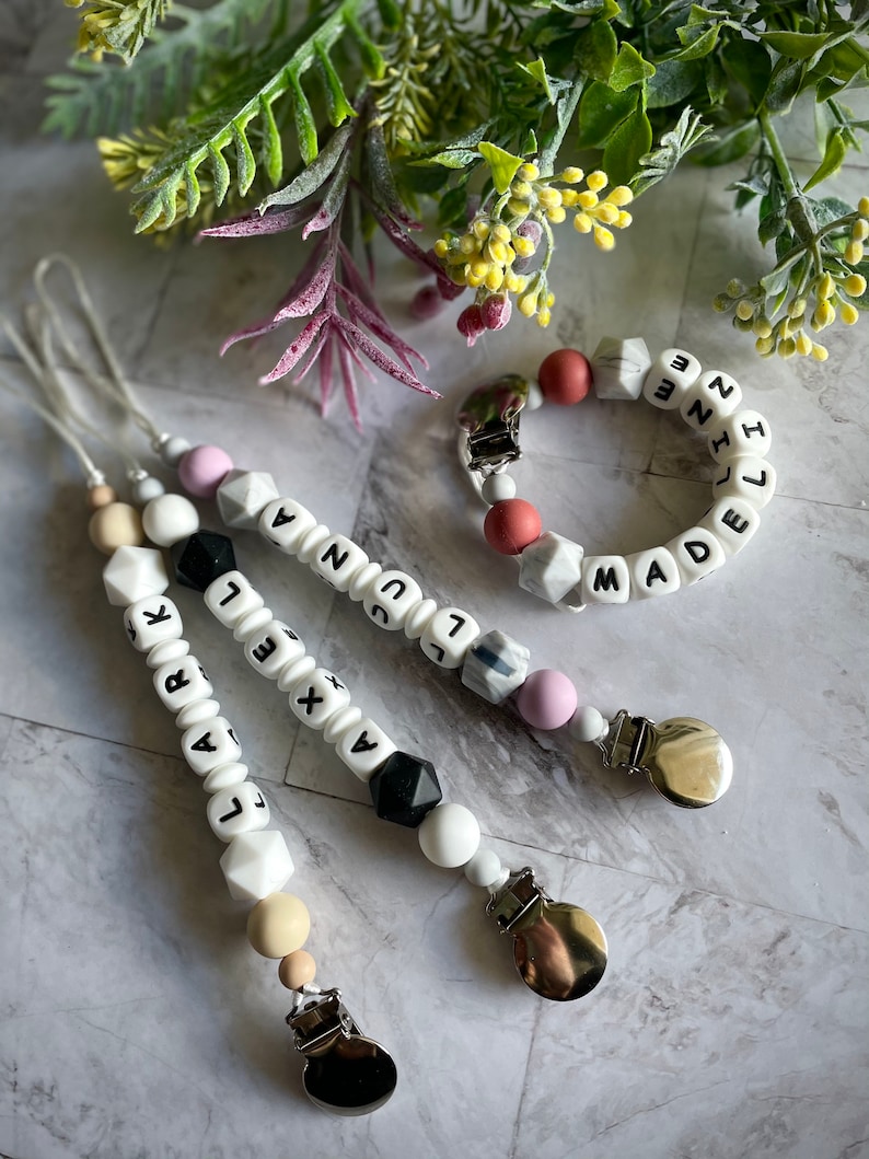 Personalized Name Pacifier Clips Custom Pacifier Clips | Etsy