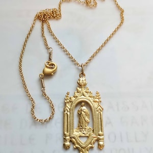 Necklace - Immaculate Conception 22x54mm- 18K Gold Vermeil + 18 Inch ...
