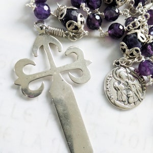 Rosary - St James Cross - Amethyst + Brother Apostles Sts James & John ...