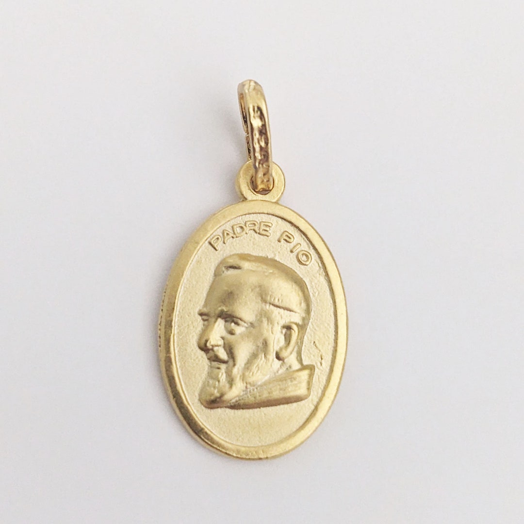PADRE PIO De Pietrelcina Medal 17x23mm - 18K Gold Vermeil - Etsy