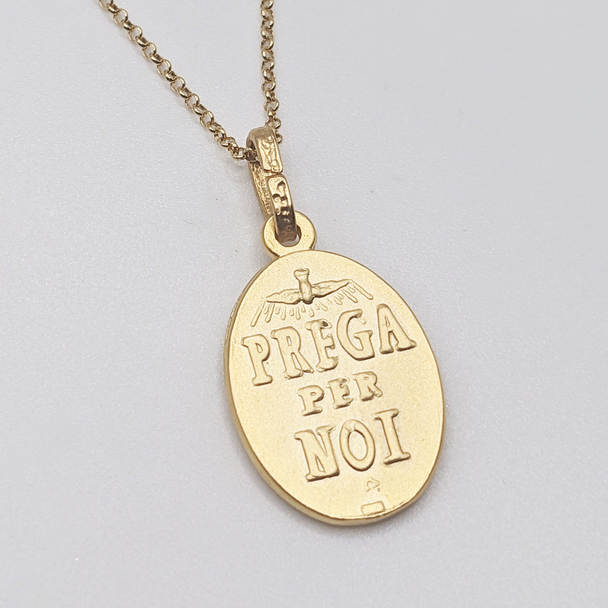 PADRE PIO De Pietrelcina Necklace 17x23mm - 18K Gold Vermeil + 18 Inch ...