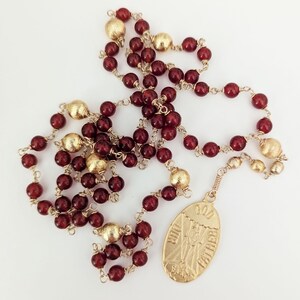God Our Father Consecration Chaplet 22x35mm Red Agate - 18K Gold ...