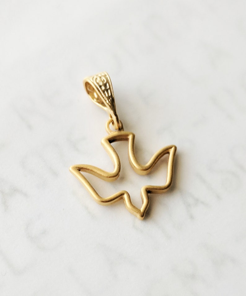 Medal - Holy Spirit 17x17mm - 18K Gold Vermeil - Etsy