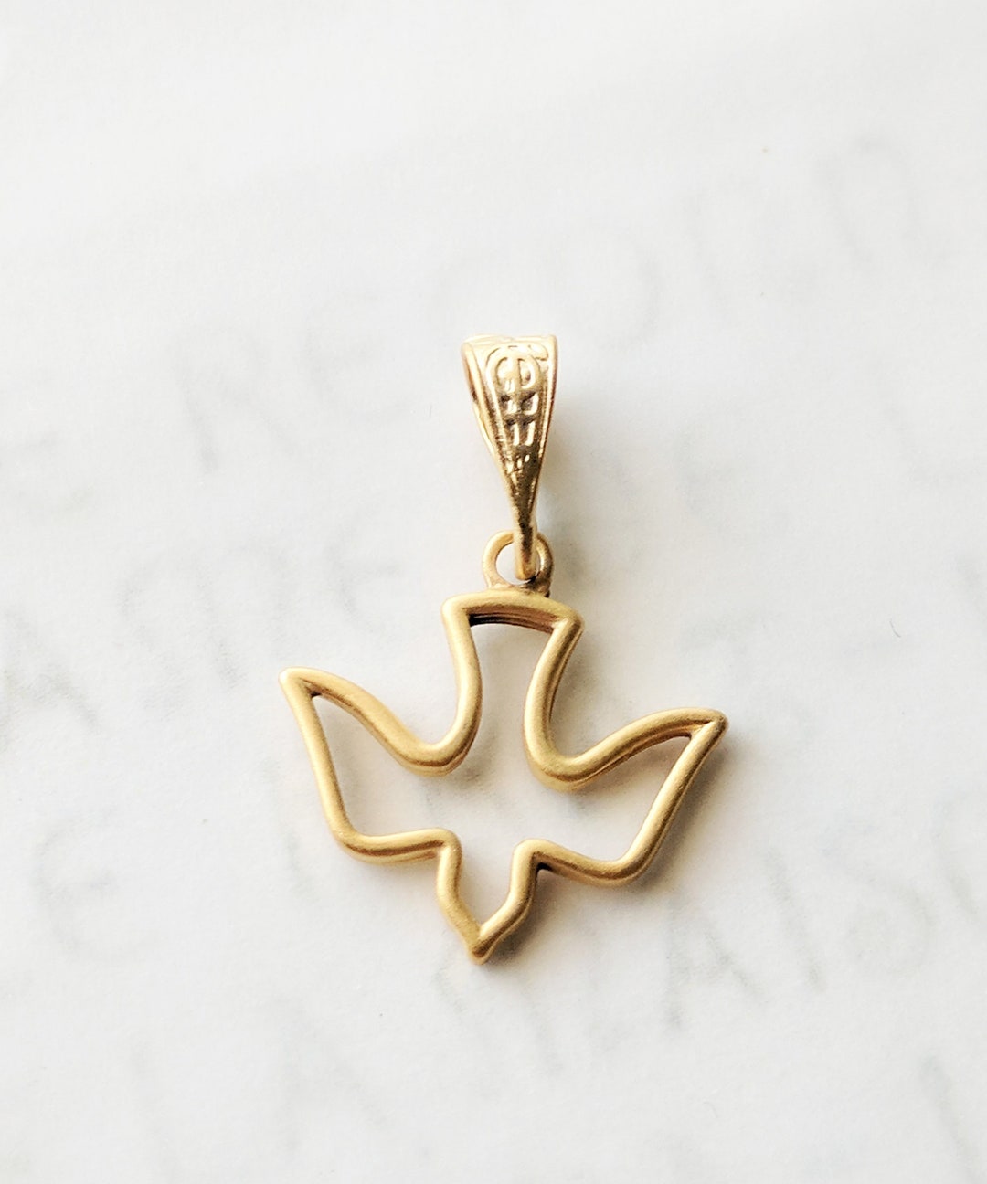 Medal - Holy Spirit 17x17mm - 18K Gold Vermeil - Etsy