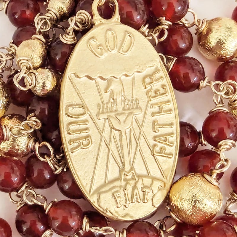Red Agate Rosary Beads - Etsy