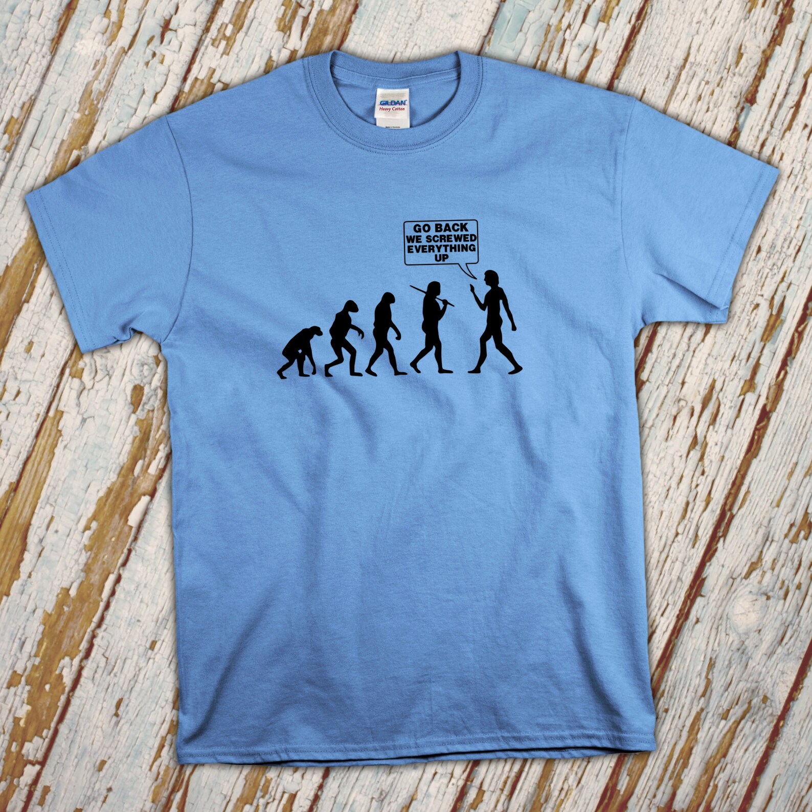 Funny Evolution T-shirt/ Evolution of Man Shirt/ Go Back We | Etsy