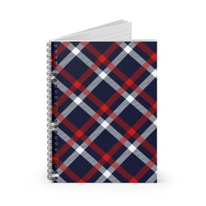Patriotic Journal/ Red, White and Blue Plaid 4th of July Notebook ...