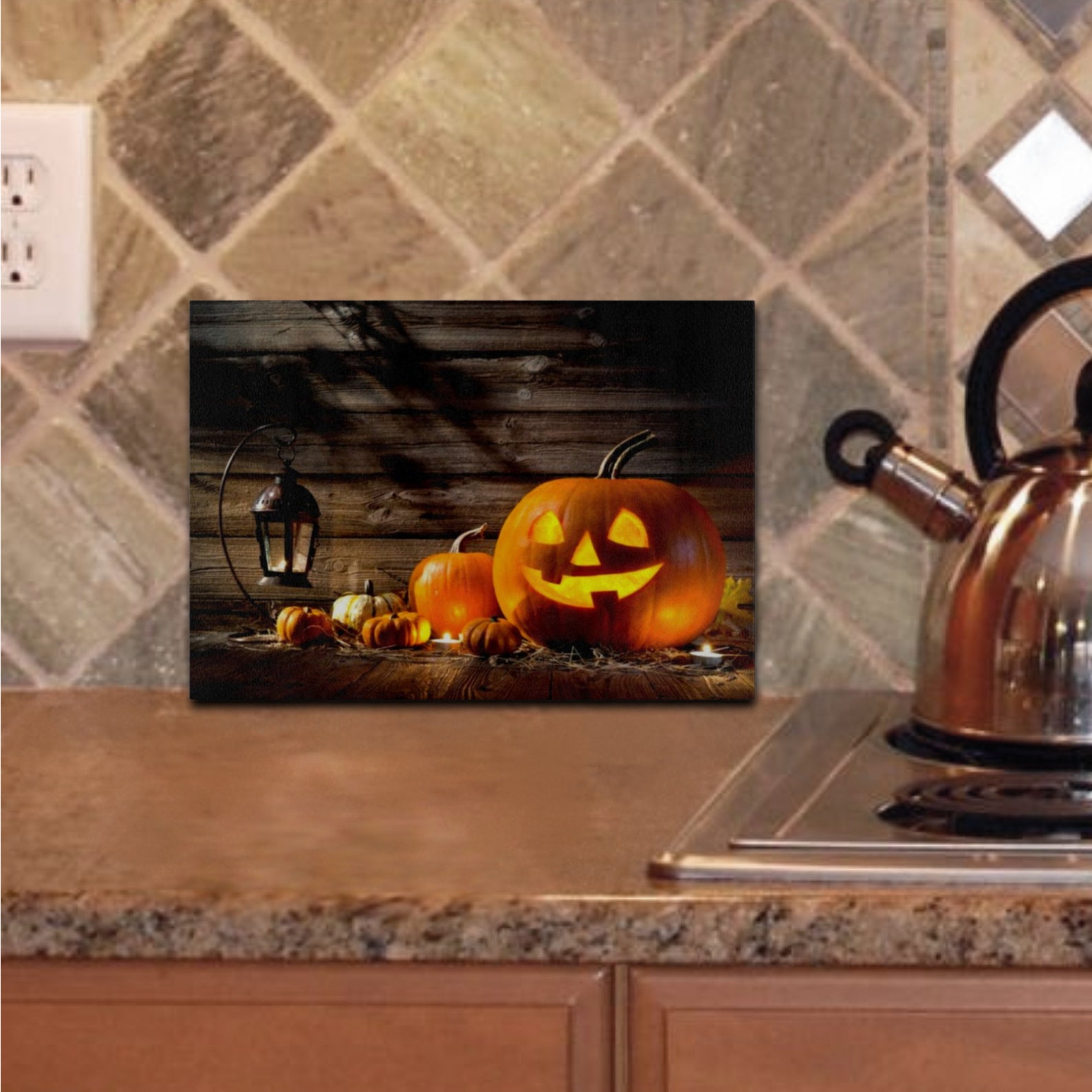 Halloween Jack Olantern Cutting Board/ Outdoor Pumpkins With - Etsy