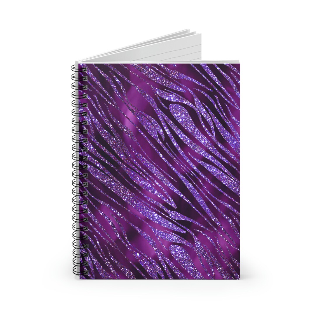 Tiger Glam Journal/ Purple Tiger Stripes Animal Print Notebook/ Diary ...