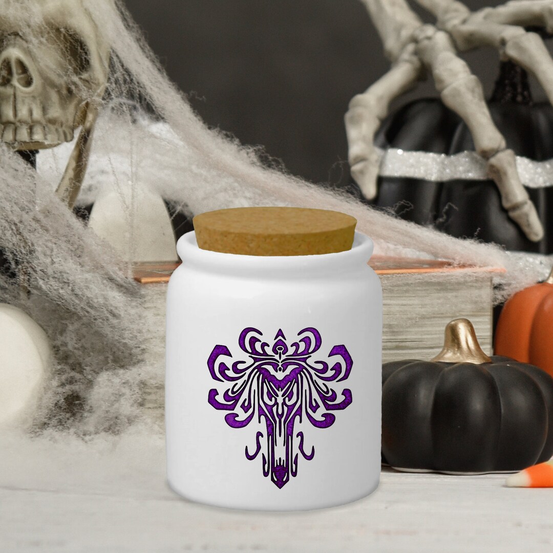 Disney Haunted Mansion Ceramic Jar/ Purple Wallpaper Creature Creamer ...